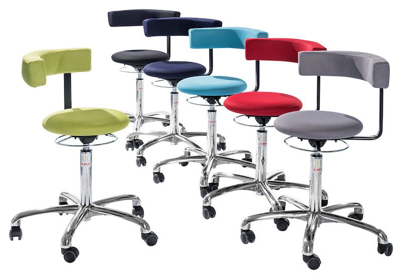 Ergonomisk stol / behandlerstol Saturn, gråt stof | Gerdmans