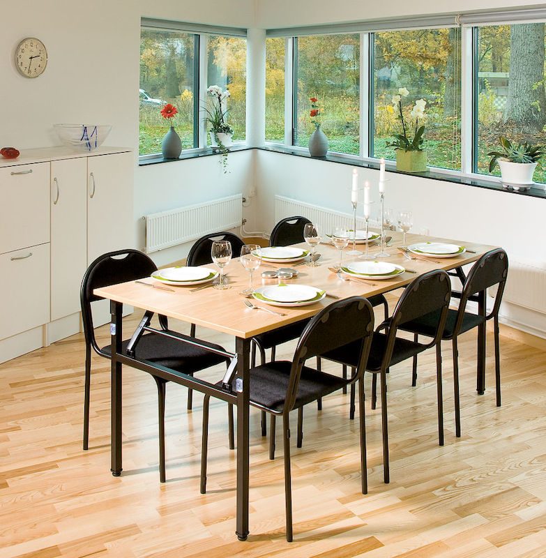 Fällbord Starko, 1800x800 mm, ek/svart | Gerdmans