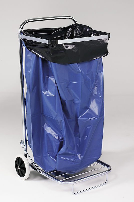 Sopsäckshållare med 2 hjul, lock, 125 liter | Gerdmans