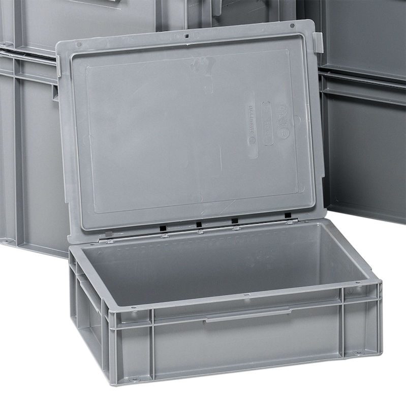 Transportback med lock Miko, 400x300x129 mm, 10 liter, grå | Gerdmans