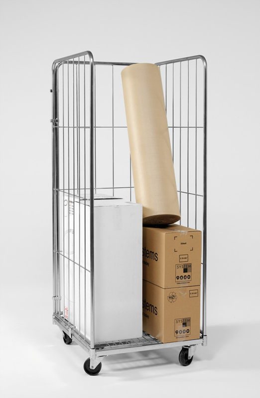 Rullecontainer, HxLxB 1800x720x800 mm, med 3 vegger | Gerdmans