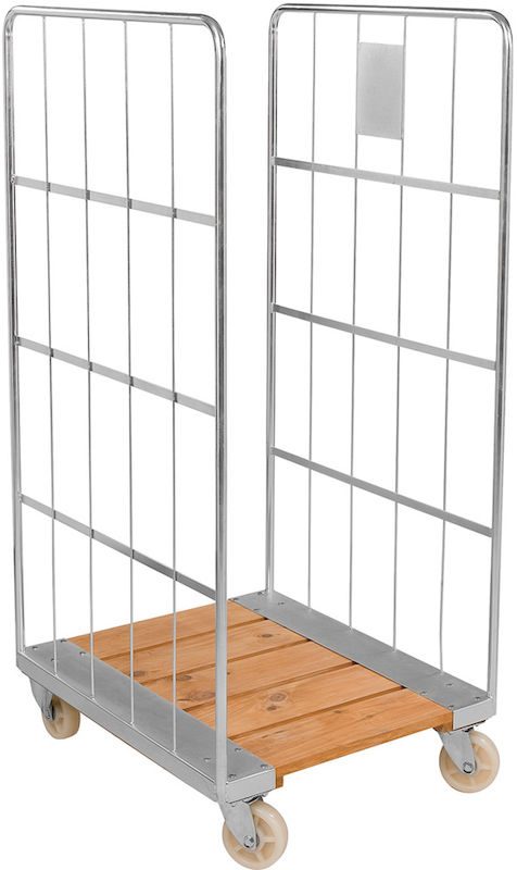 Rullcontainer med trägolv, med nylonhjul | Gerdmans