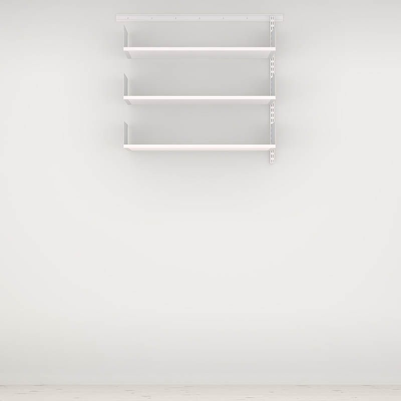 Hyllsystem ELFA vägghylla, låg utbyggnad, plåt, BxHxD 940x988x325 mm ...