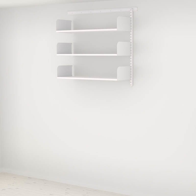 Hyllsystem ELFA vägghylla, låg utbyggnad, plåt, BxHxD 940x988x325 mm ...