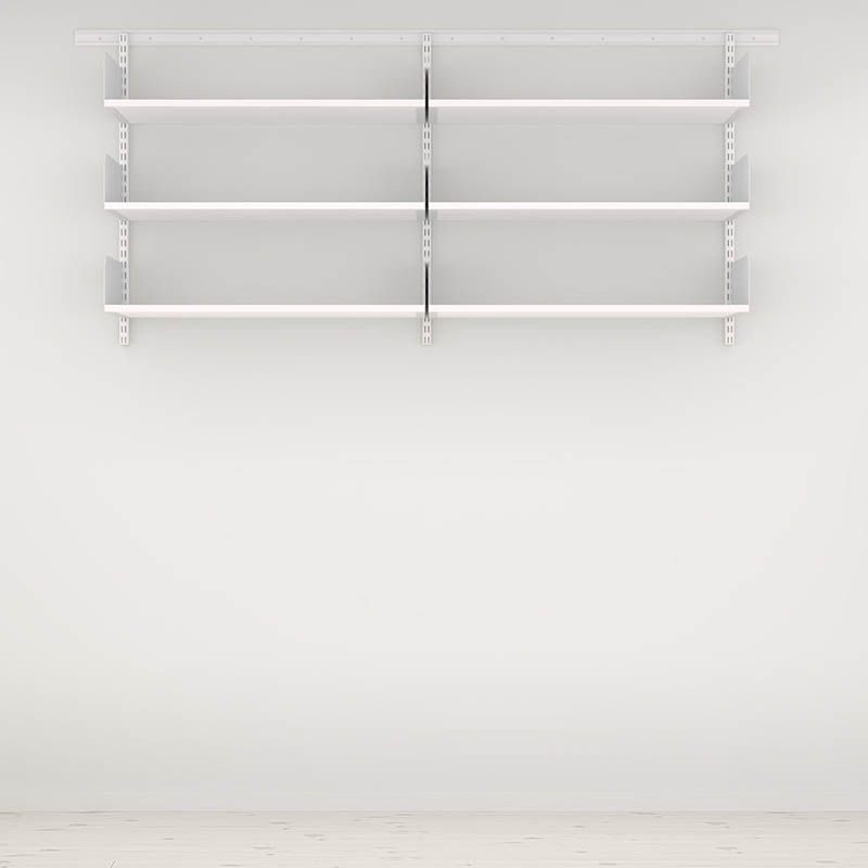 Hyldesystem ELFA Væghylde lav grundsektion, gavl i stål B940xH988xD325 ...