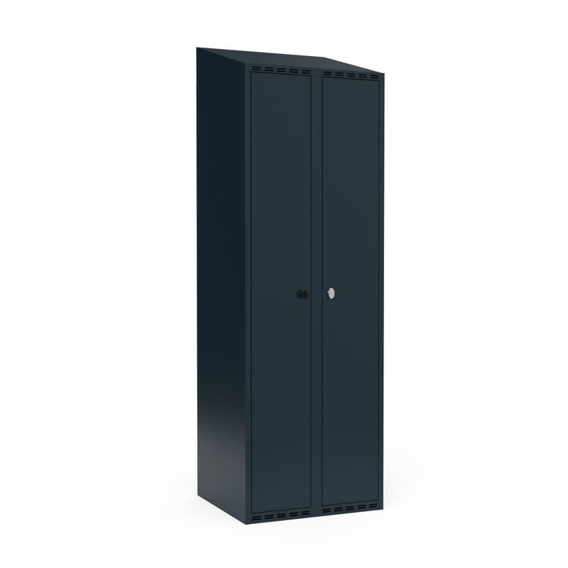 Klesskap Fydor SMC med pardører, 1 plass 300+300 mm, skråtak, antrasitt ...