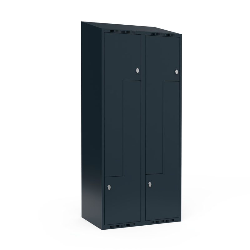 Z-skåp Fydor SMZ, 800x550x1900 mm, 4 dörrar i 2 skåp, sluttande tak ...
