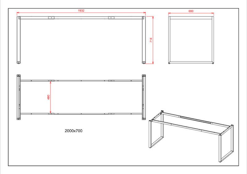 Bord DUO-O Trend, runde hjørner LxB 2000x800 mm, eg/hvid | Gerdmans