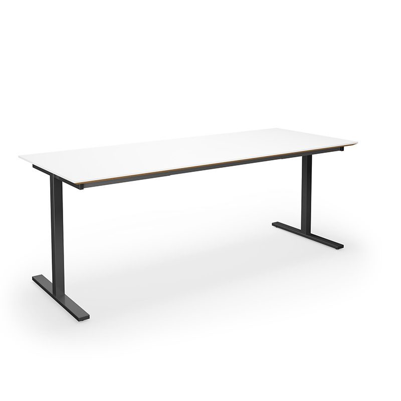 Bord DUO-T Trend, lige hjørner, LxB 2000x800 mm, hvid/sort | Gerdmans