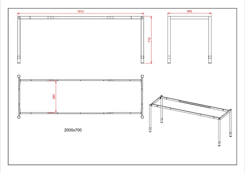 Bord DUO-C Trend, rett plate, runde hjørner, LxB 2000x800 mm, eik/hvit ...