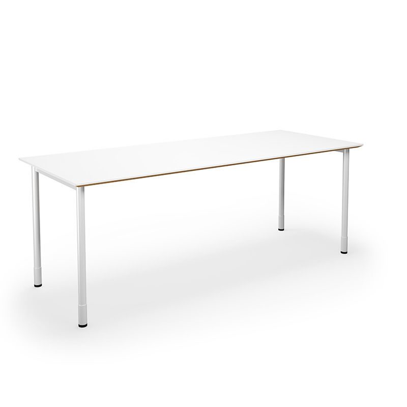 Bord DUO-C Trend, lige hjørner, LxB 2000x800 mm, hvid/hvid | Gerdmans