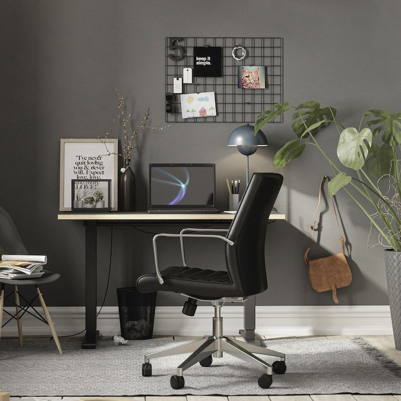 Höj och sänkbart skrivbord Lage, rak, LxB 1200x600 mm, vit/vit | Gerdmans