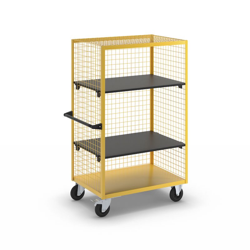 Rullvagn Klas, med 3 gallerväggar, HxBxD 1700 x 1140 x 710 mm | Gerdmans
