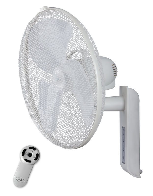 Ventilator Aaron, med fjernbetjening, matteret lysegrå | Gerdmans