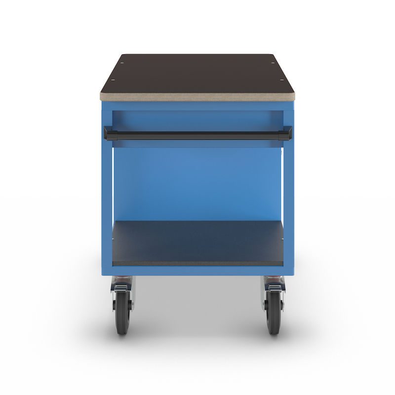 Verktygsvagn Ingvar, 1 skåp, 1 låda, stomme i ljusblått, fronter i vit ...