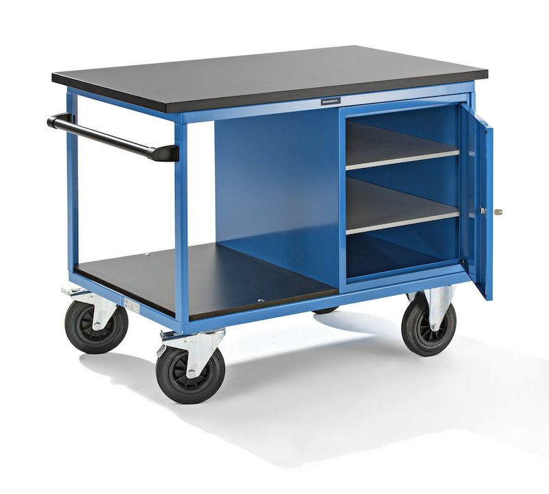 Hyllevogner Ingvar, 1 skap til høyre, MDF-arbeidsplate | Gerdmans