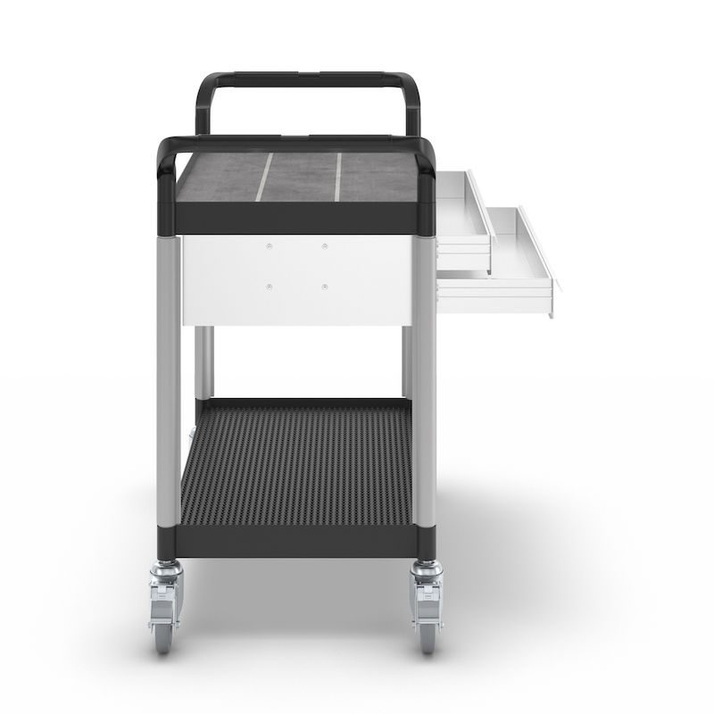 Rullvagn med lådor Pelle, LxBxH 850 x 480 x 950 mm, 2 lådor, 2 hyllplan ...