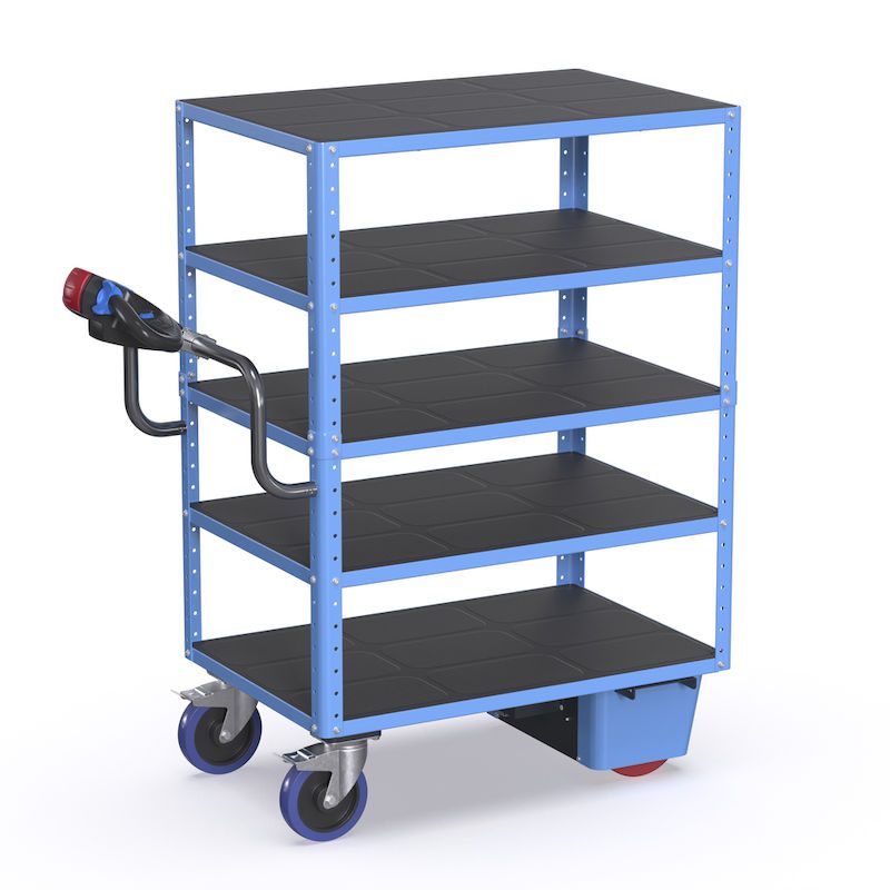 Eldriven hyllvagn CustomLine, 5 hyllplan, antracitgrå RAL 7016 ...