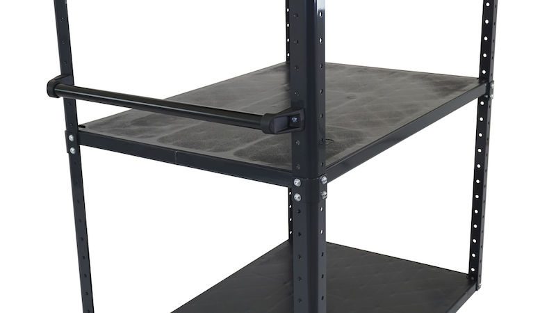 Hyllvagn CustomLine, 3 hyllplan, antracitgrå RAL 7016, elastisk gummi ...