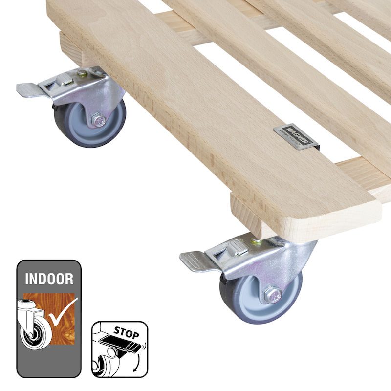 Plantevogn Piano Wagner, lastkapacitet 200 kg, LxB 380 x 380 mm, natur ...
