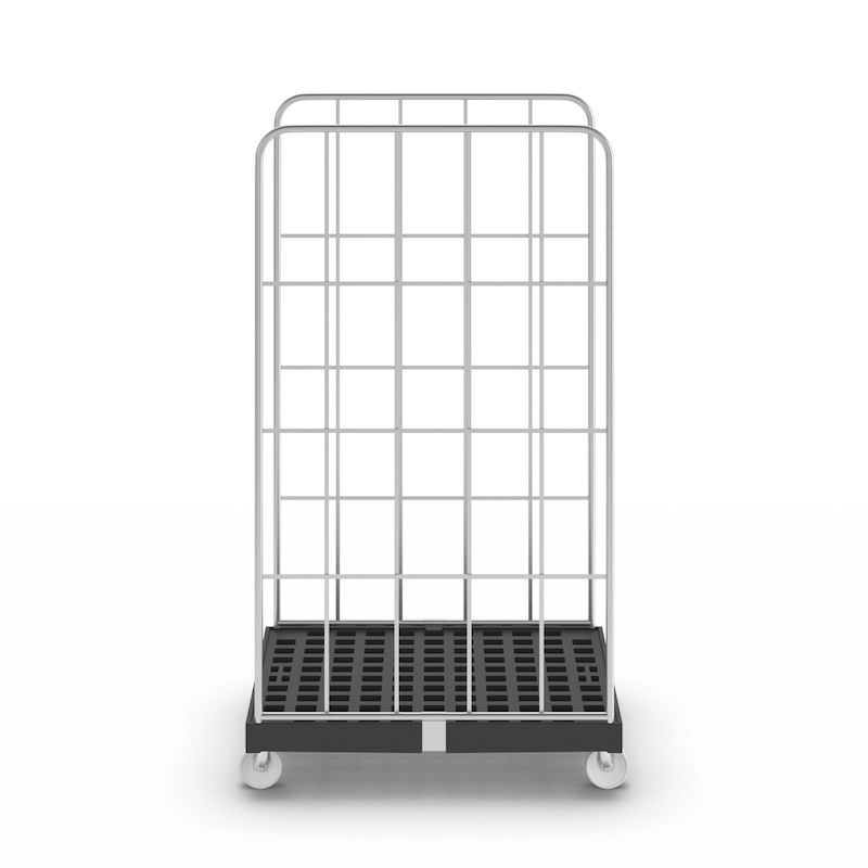 Rullecontainer med sidegitter Jessica, 2-sidet, sort / galvaniseret ...